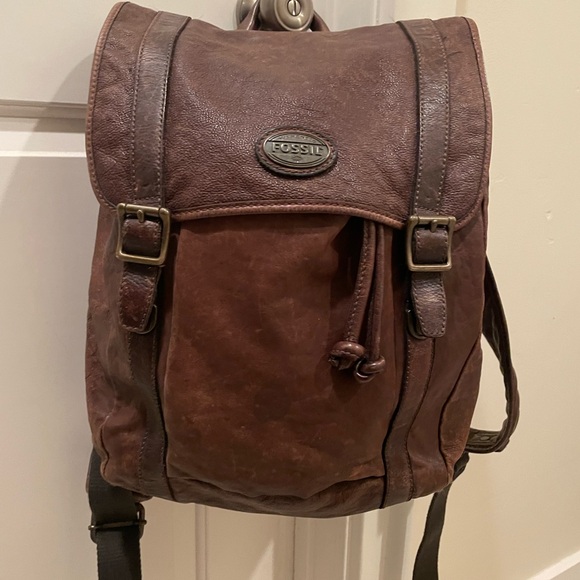Fossil | Bags | Fossil Distressed Large Backpack Unisex Brown | Poshmark